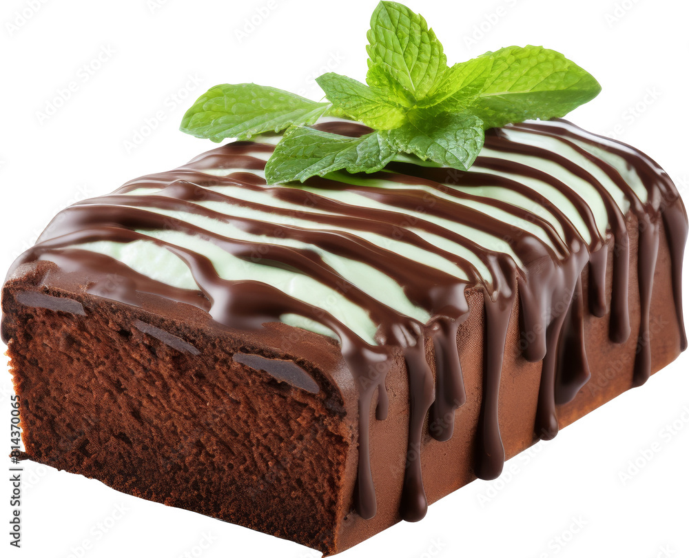 chocolate pound cake isolated on white or transparent background ...