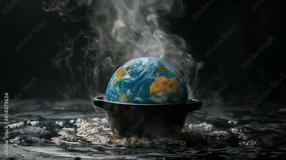 The image shows a dark, post-apocalyptic world. The earth is cracked ...