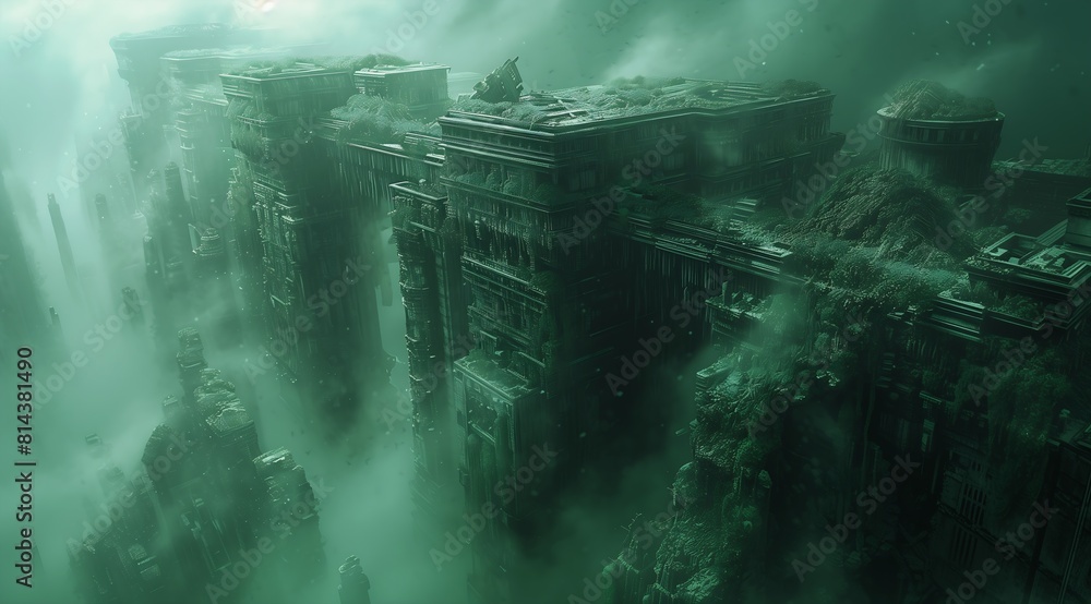 tall building middle mountain lost city atlantis humans hide underwater ...