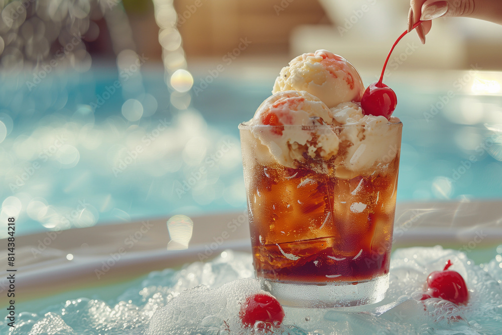 Bachelorette hen party chocolate ice cream cherry soda cocktail float ...