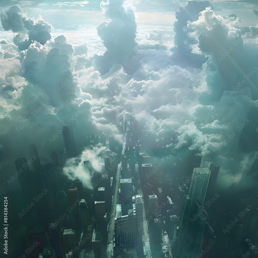 Living Metropolis A City Evolving within a Sentient Atmospheric Cloud ...