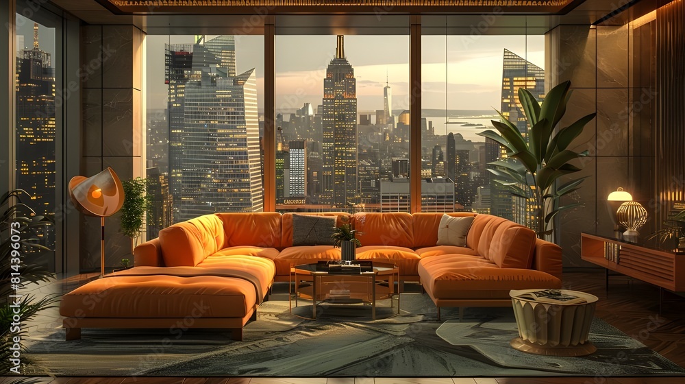 luxury modern architecture design in Manhattan, retro penthouse ...