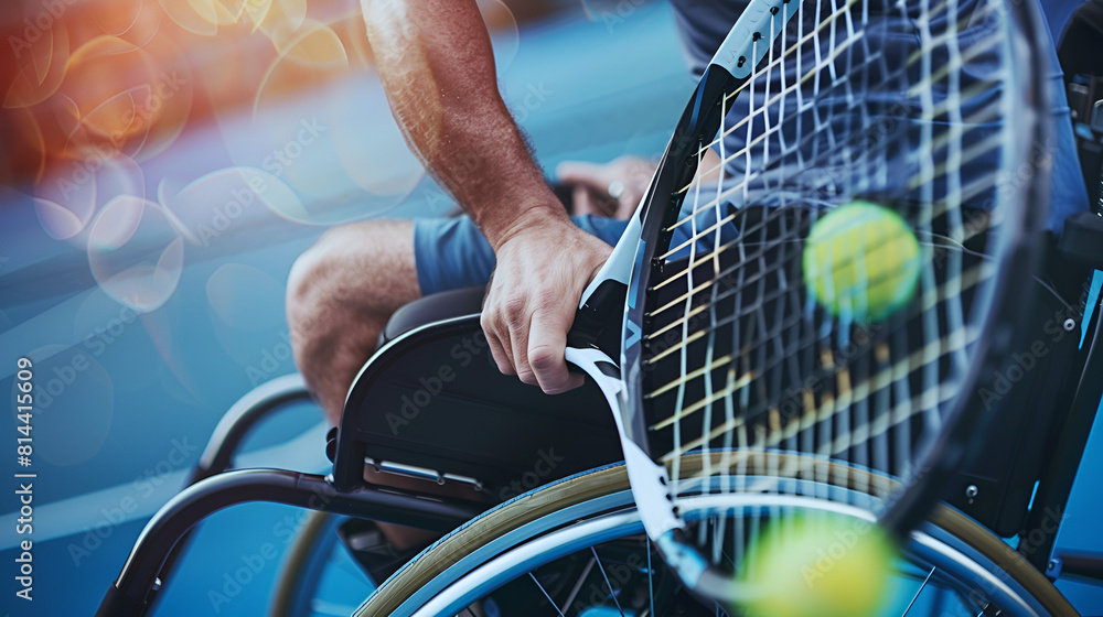 tennis disabled user candid wheelchair closeup ai generated of a ...