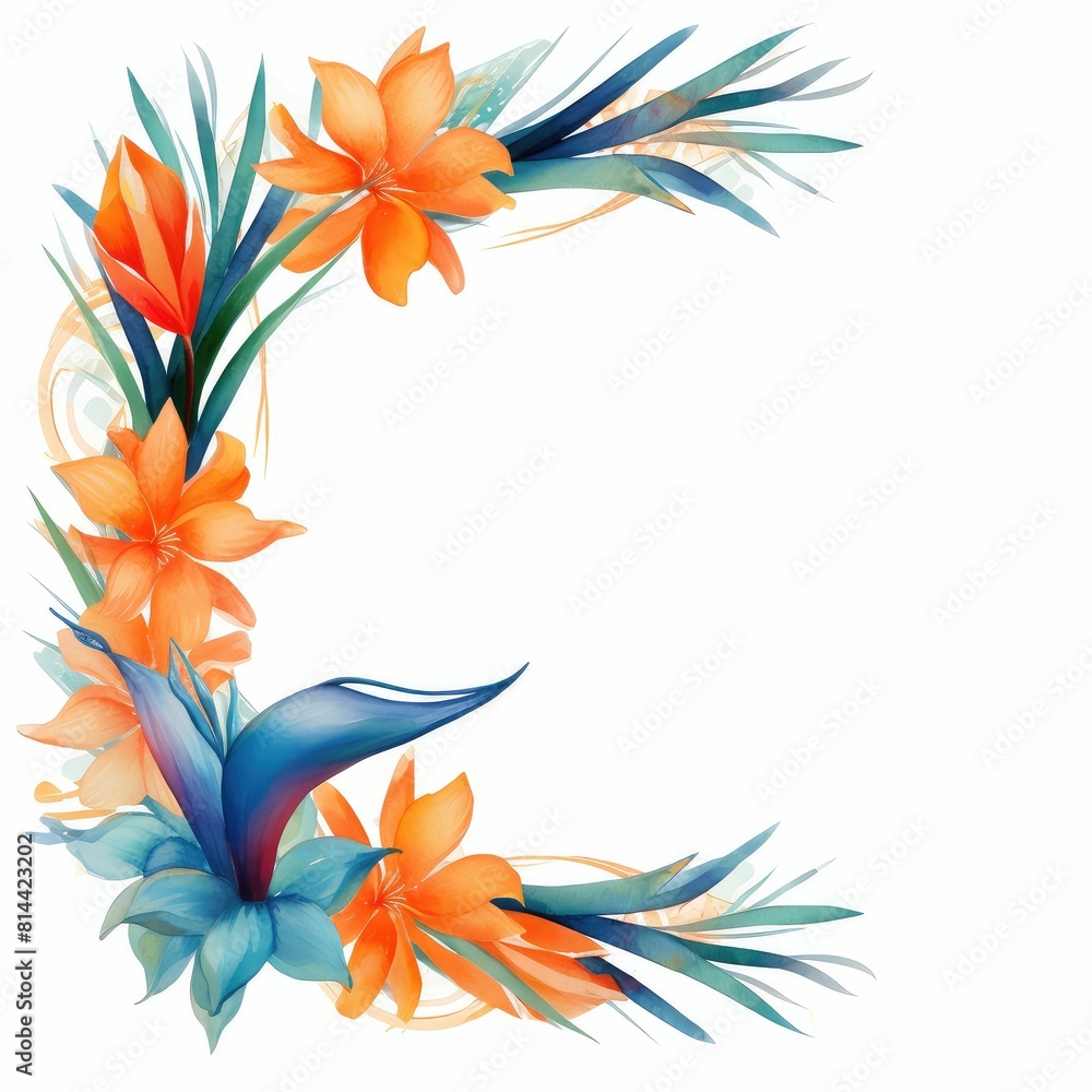 bird of paradise themed frame or border for photos and text.featuring ...