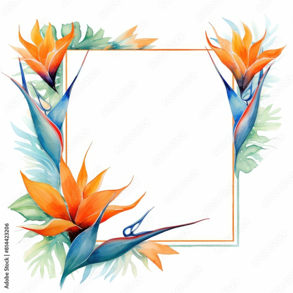 bird of paradise themed frame or border for photos and text.featuring ...