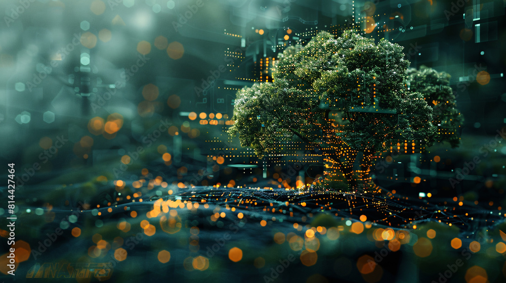 A detailed visual representation of an ecosystem integrated with ...