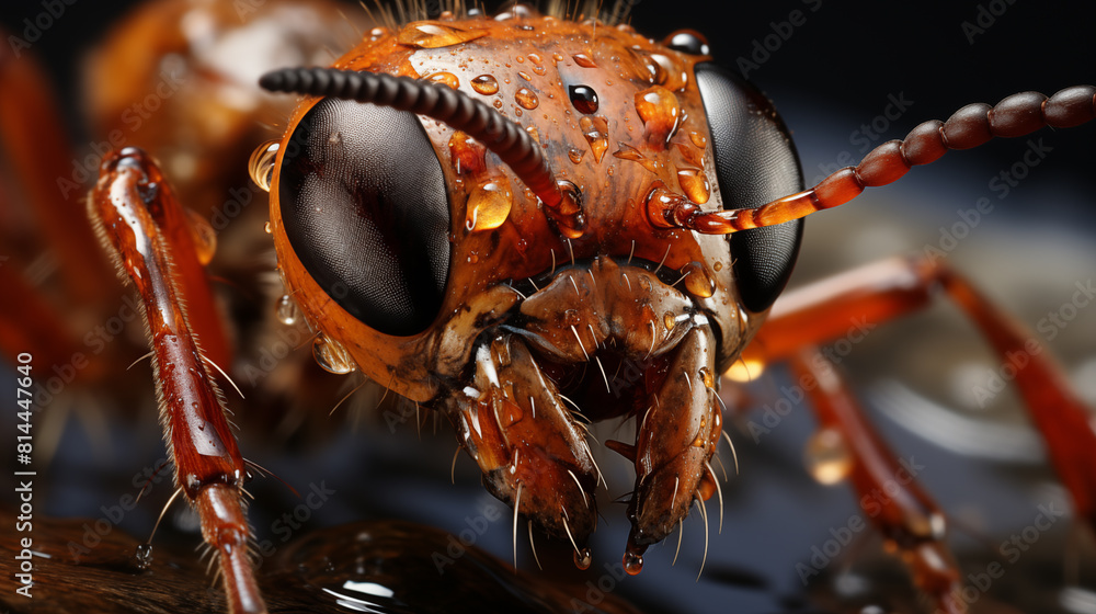 This captivating footage includes an ant close-up, focusing on the ...