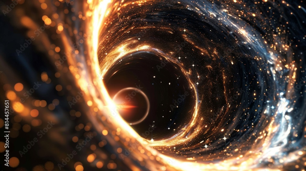 The view from near a black hole, showing the intense gravitational ...