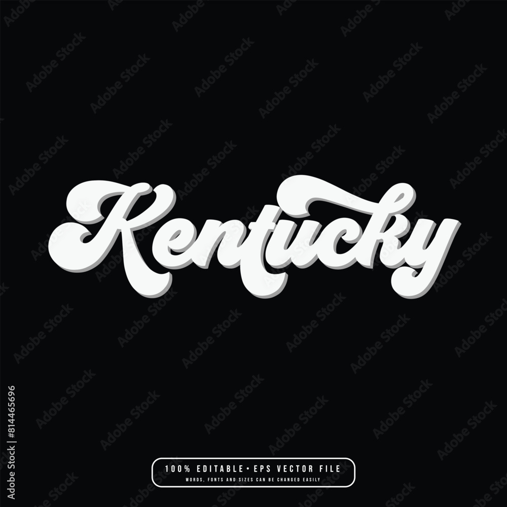 Kentucky text effect vector. Editable college t-shirt design printable ...