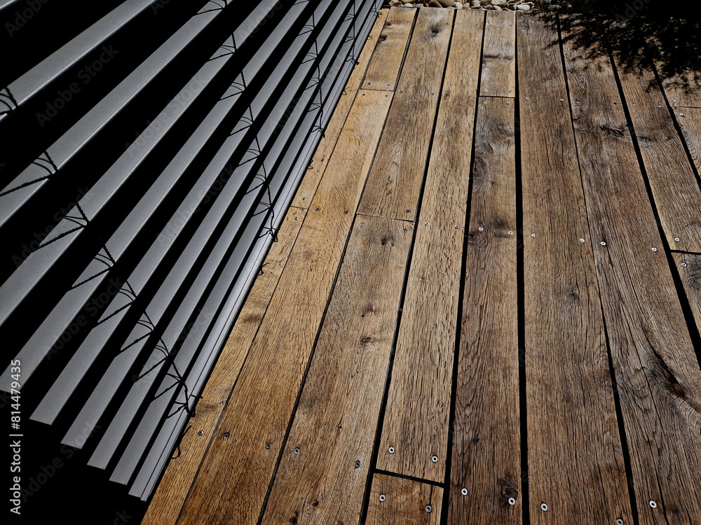 Impregnation of the terrace with oil paint. The color changes before ...