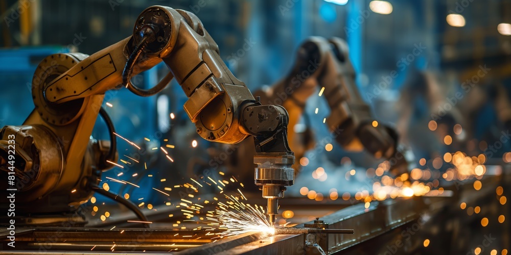 Advanced robotics in manufacturing process Stock Photo | Adobe Stock