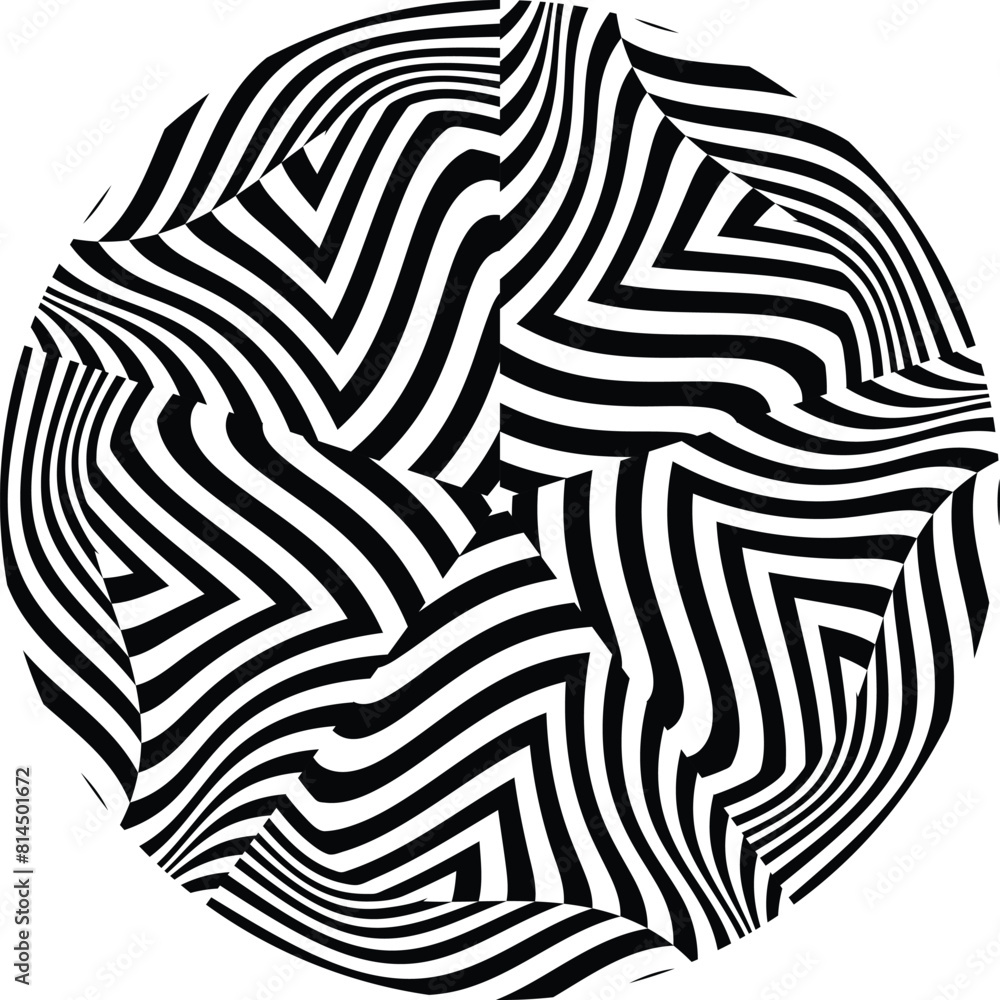 3D abstract monochrome background with line pattern, vector design ...