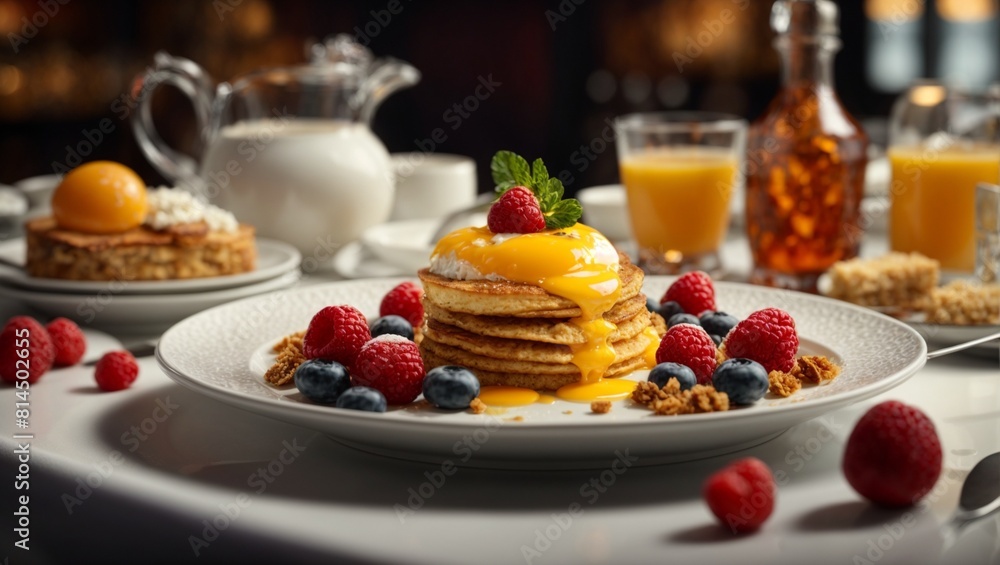 Michelin starred and fine dining breakfast, studio lighting and studio ...