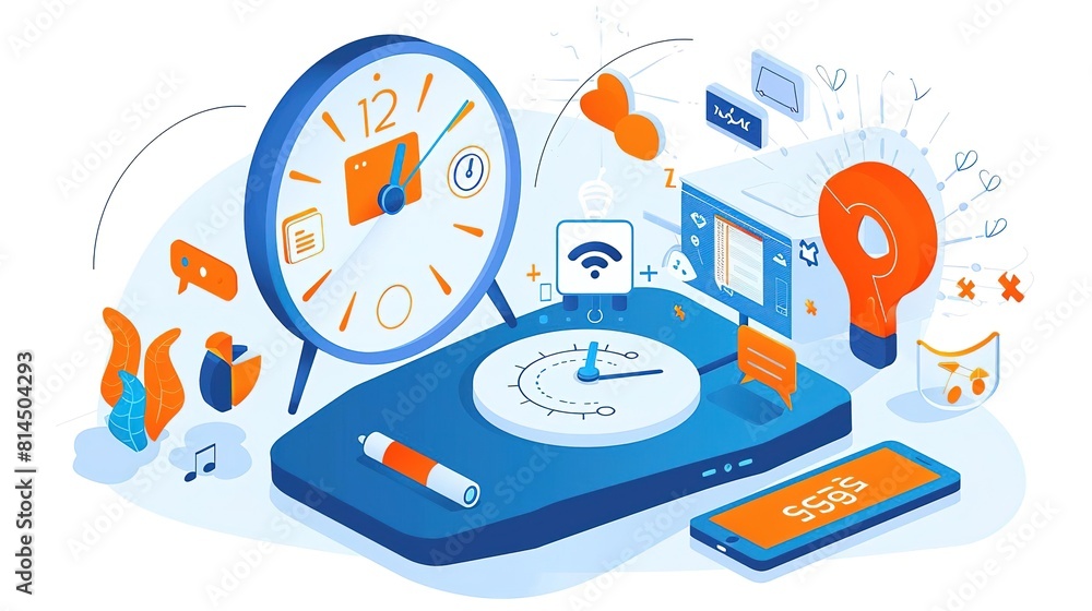 Design a modern and creative visual representation of time management ...