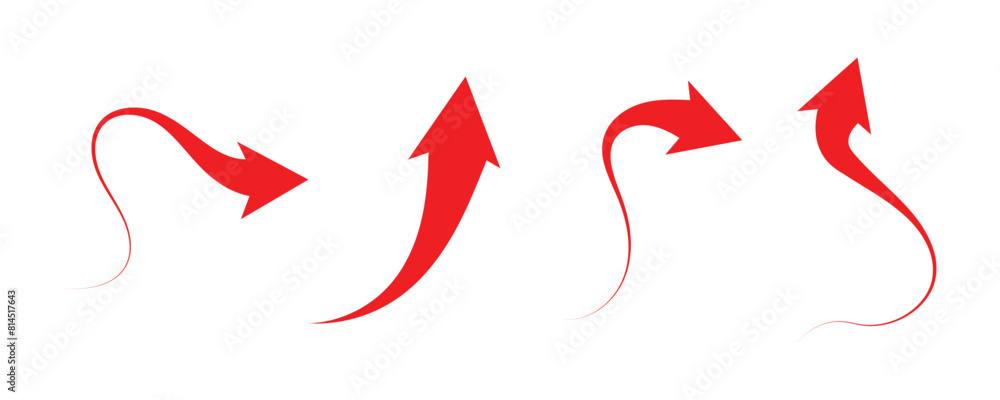 Flat style curved arrow icon collection isolated. different kinds of ...