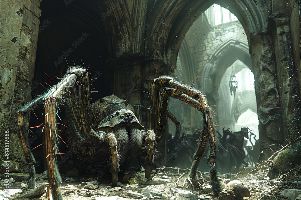 Monstrous Spider's Dark underworld Meeting with Mummy, Demons, Thorns ...