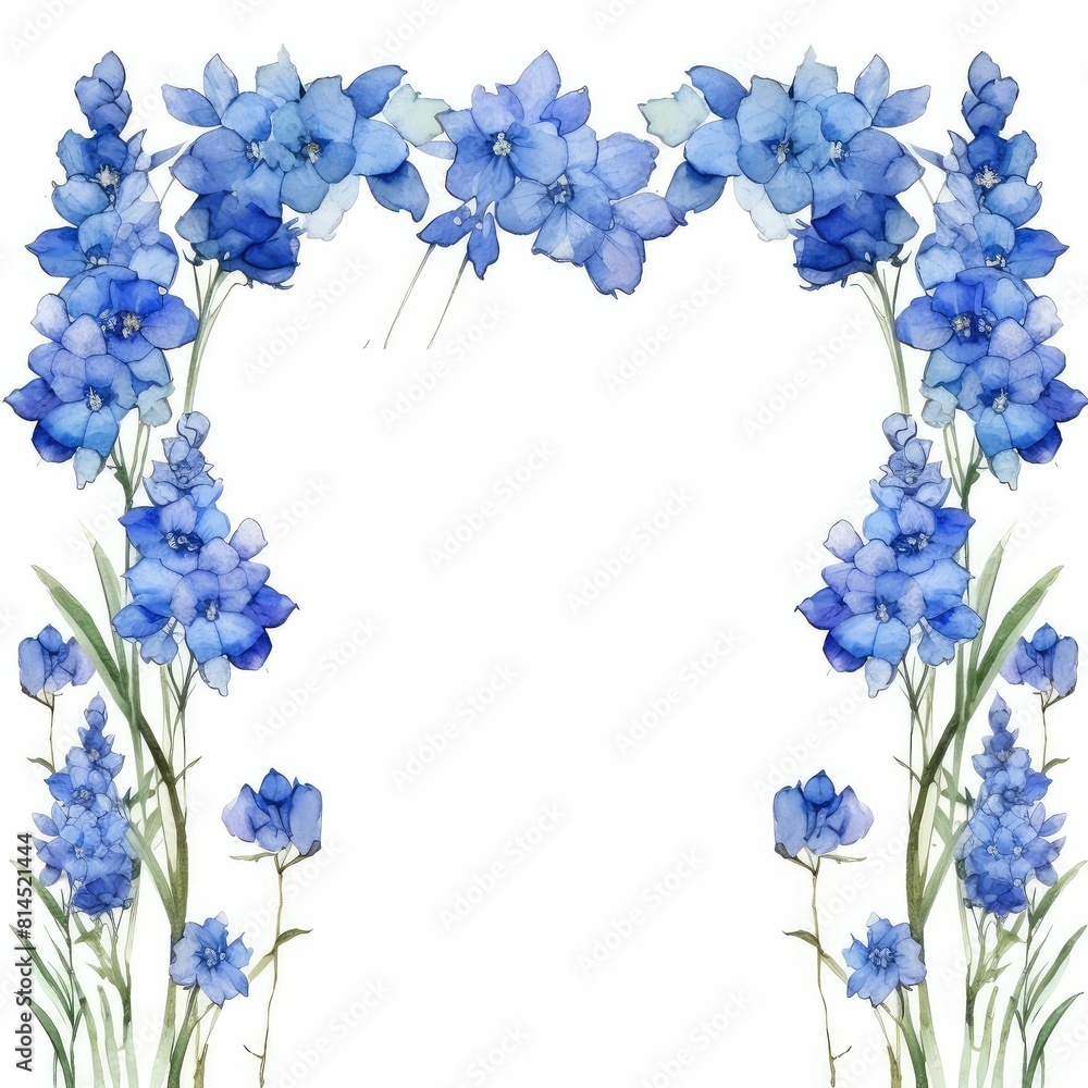 delphinium themed frame or border for photos and text. with tall spikes ...