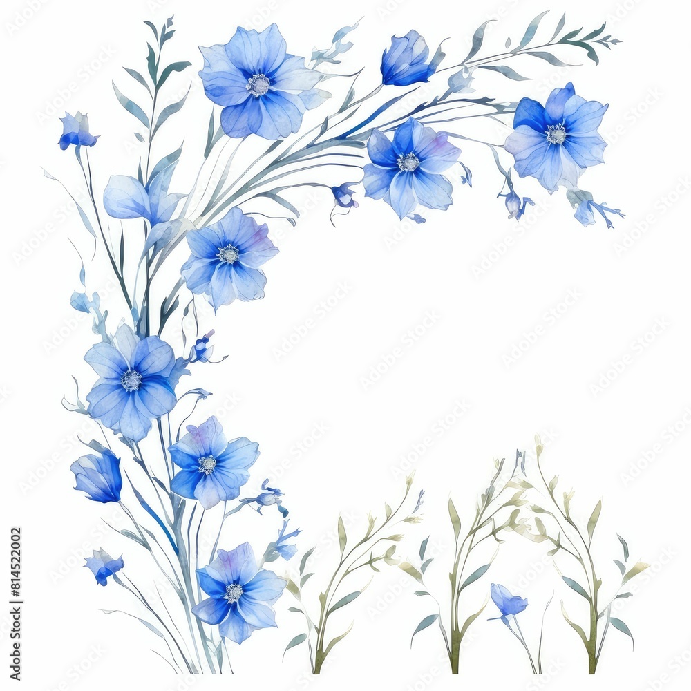 delphinium themed frame or border for photos and text. with tall spikes ...
