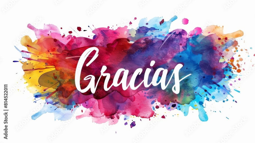 Gracias - Thank you in Spanish language. Modern calligraphy lettering ...
