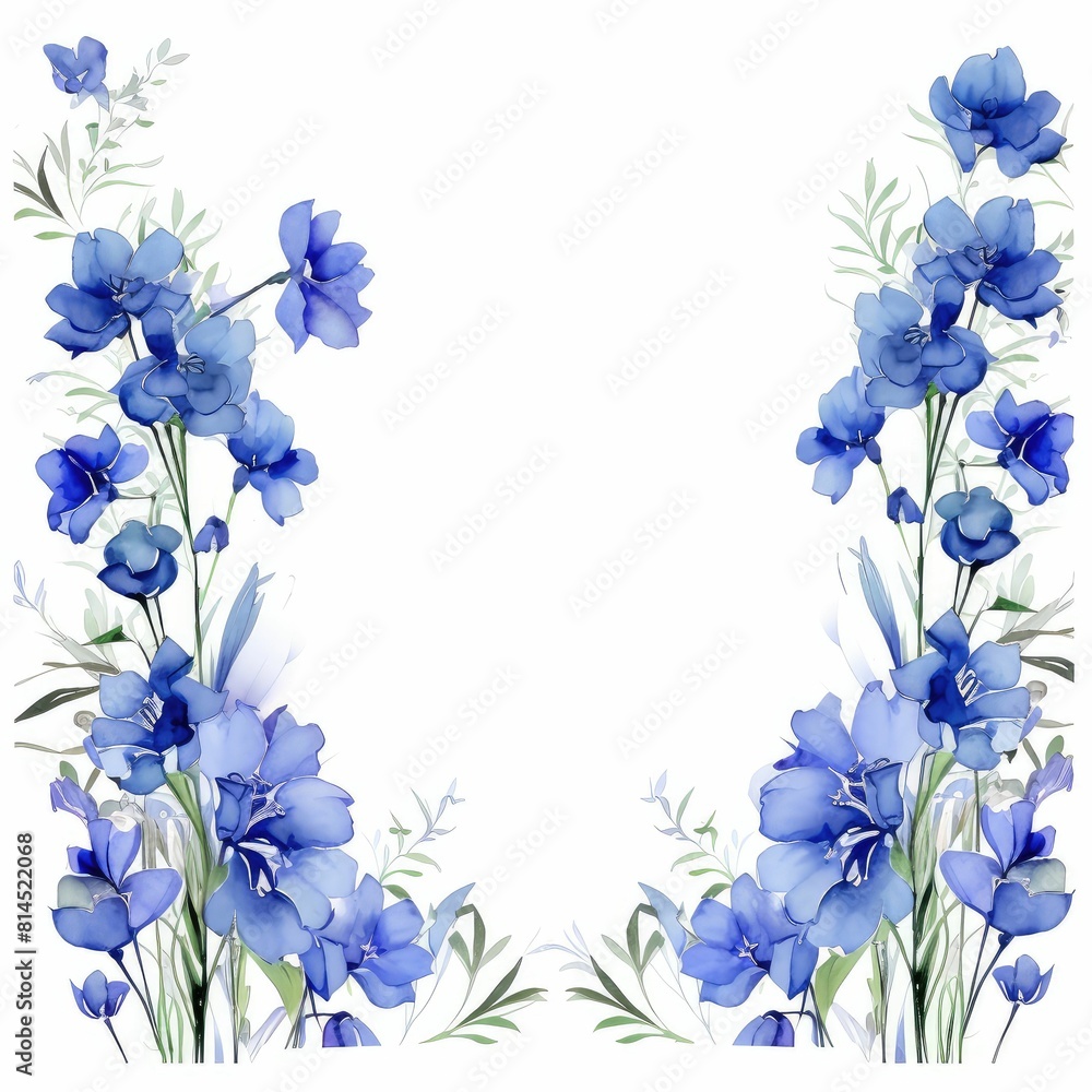 delphinium themed frame or border for photos and text. with tall spikes ...