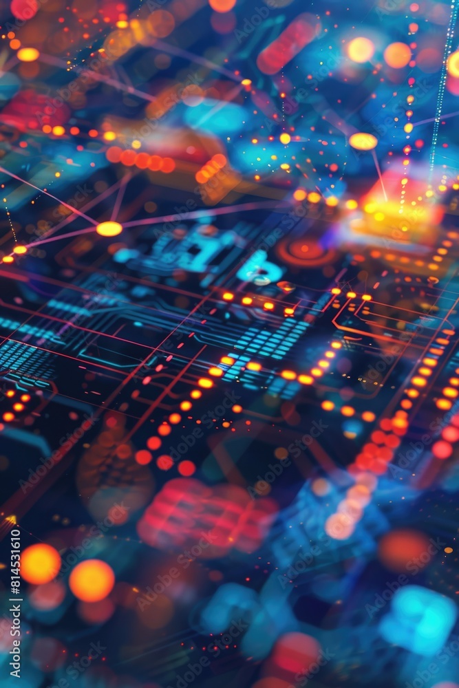 Wireless communication signals top view Illustrate data flow technology ...