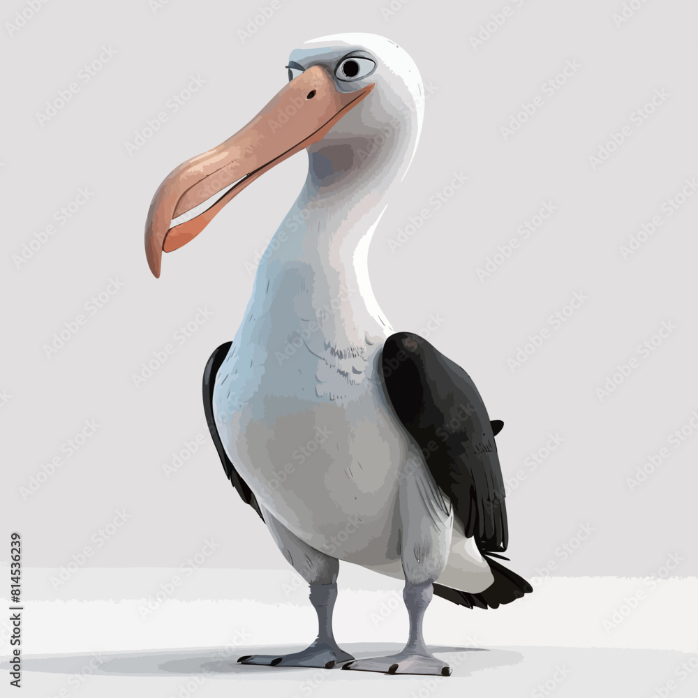 Cartoon albatross isolated on white background. 3D illustration Stock ...