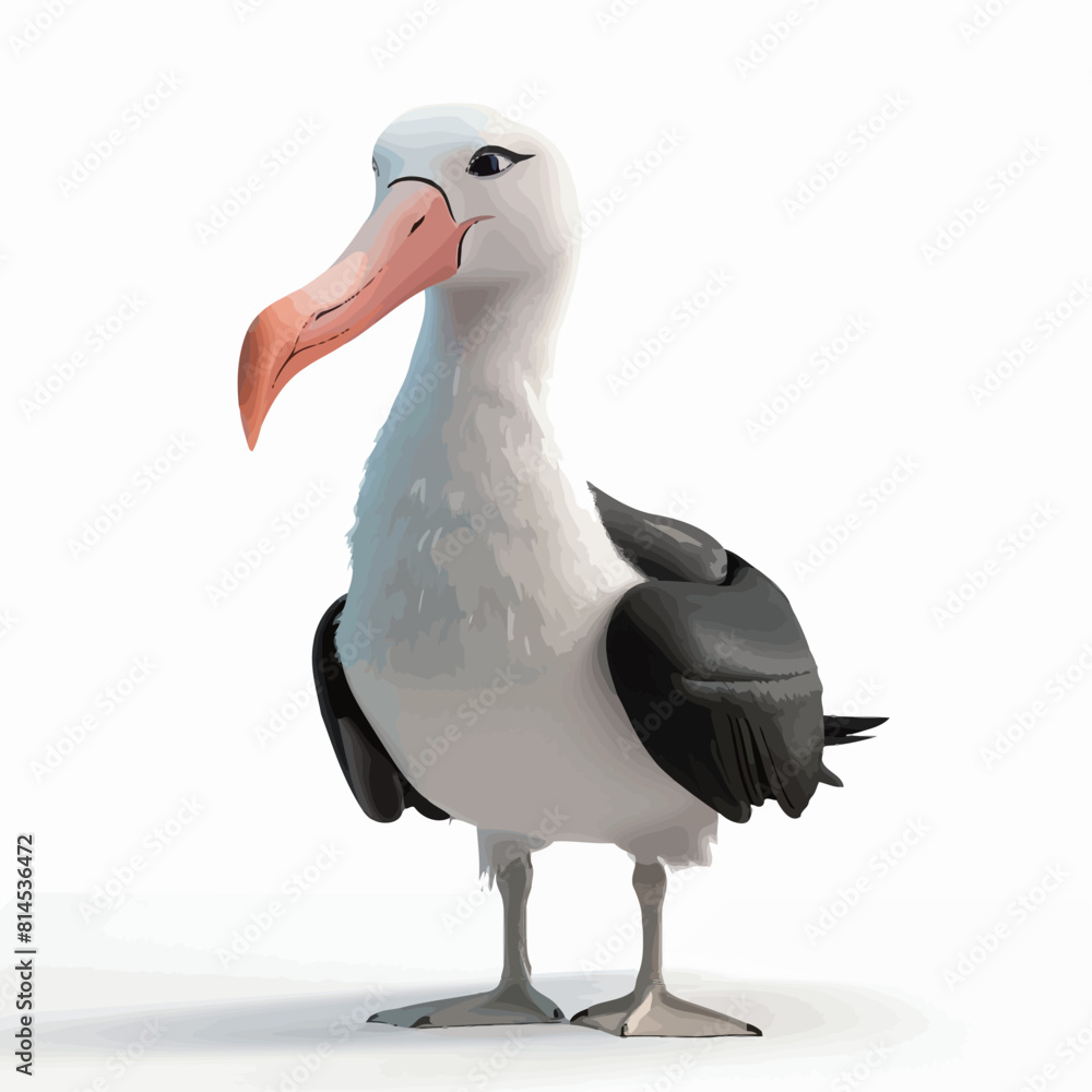 Cartoon albatross isolated on white background. 3D illustration Stock ...