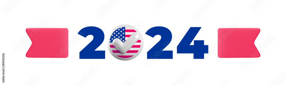 USA election 2024 numbers with checkmark symbol and red ribbons ...