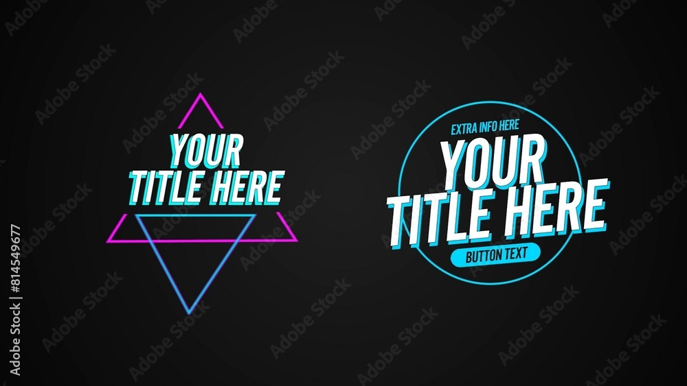 RGB Glitch Neon Flashy Sign Lower Thirds Bundle Stock Template | Adobe ...