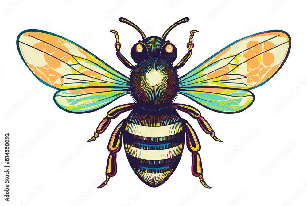 Abeille, dessin vectoriel, gravure Stock Vector | Adobe Stock