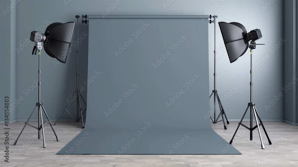 gray paper photo studio background with lighting, AI Generated Images ...