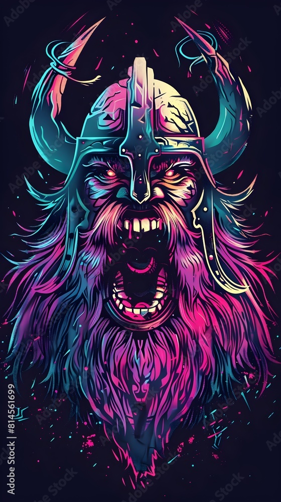 Fierce and Primal Viking Berserker Warrior Charging into Savage Battle ...