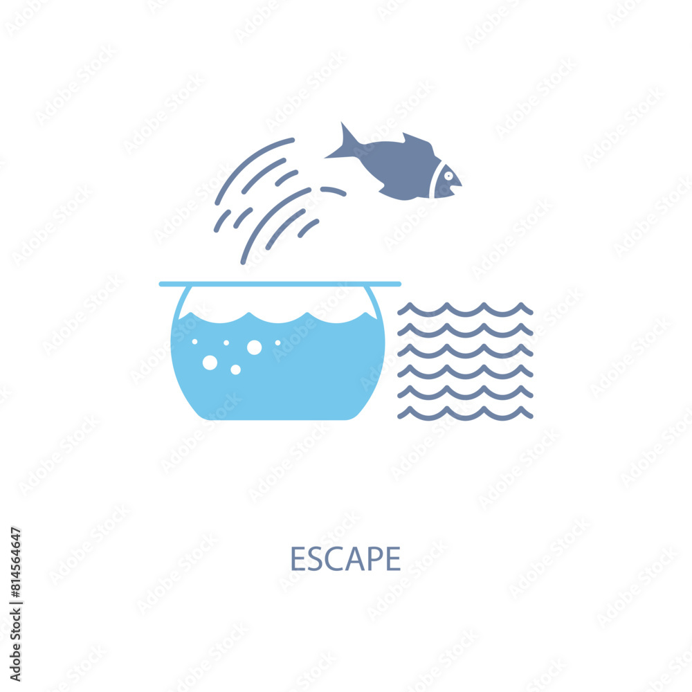 escape concept line icon. Simple element illustration. escape concept ...