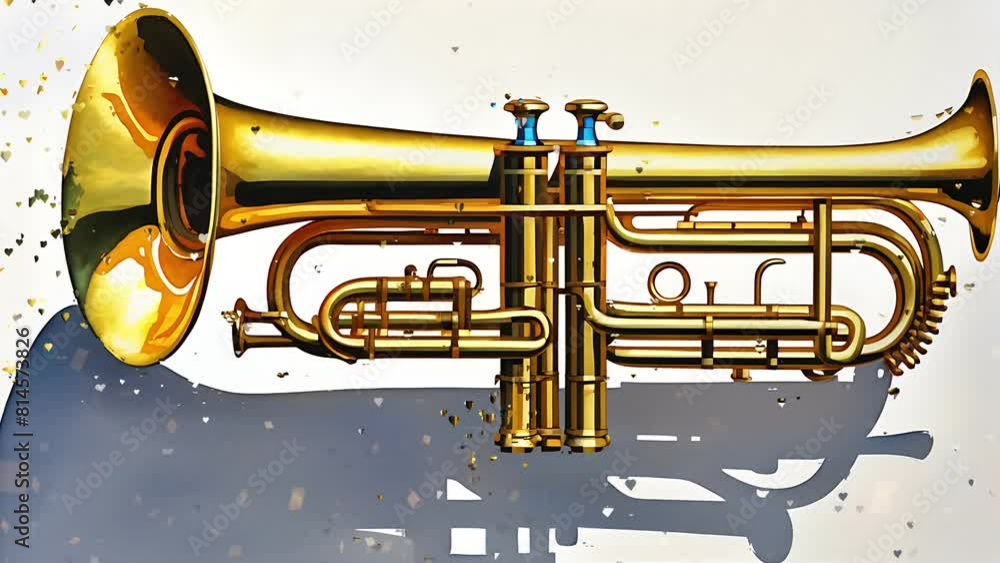 Shiny Gold Trumpet: Elegant and Gleaming Musical Instrument Stock Video ...