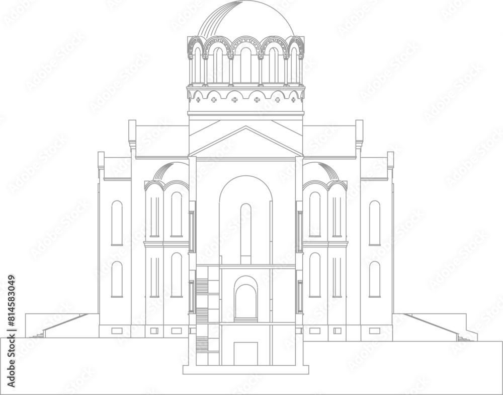 vector illustration, sketch, design, architectural engineering drawing ...