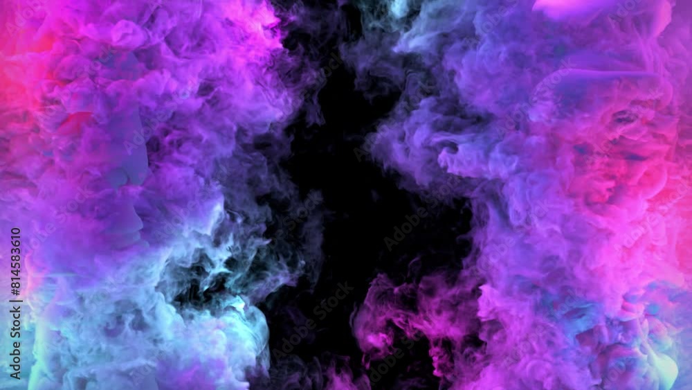 A colorful smoke border animation across the left and right of the ...