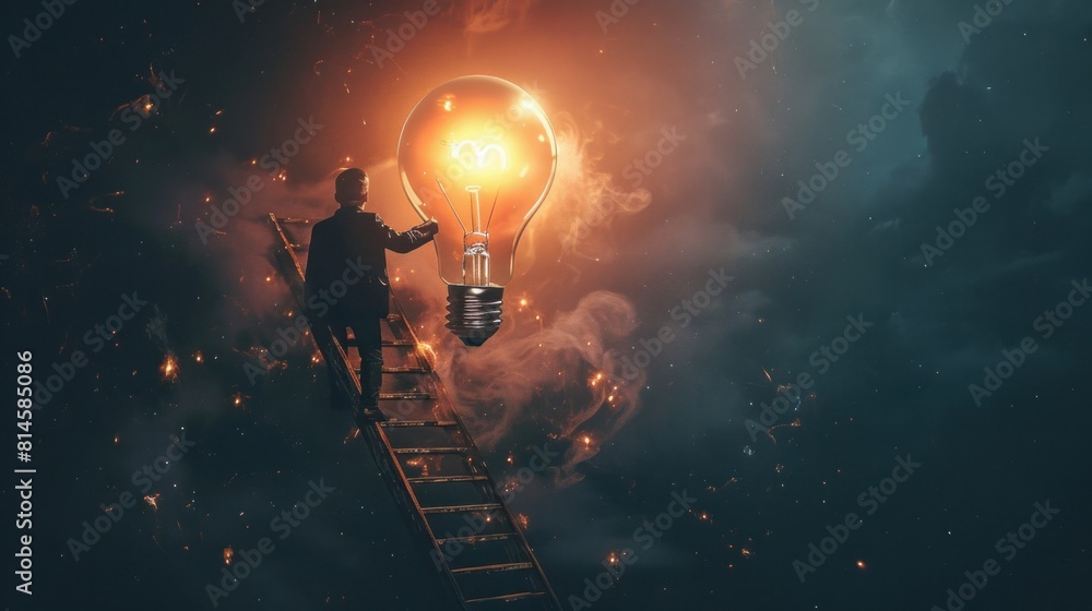 Way to success, education and creative grow idea concept with black ...