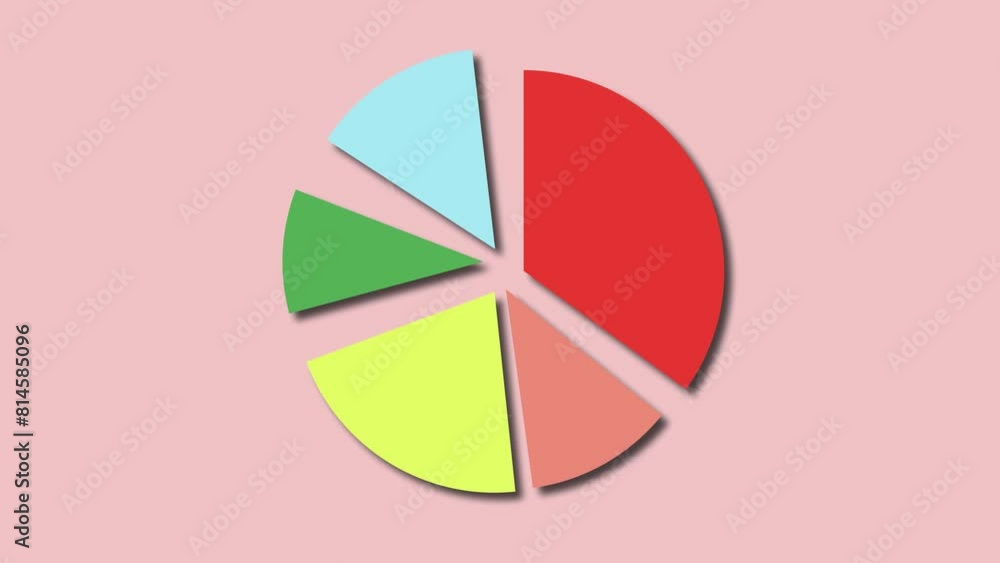 Pie charts animation. Moving circle round donut chart infographic ...