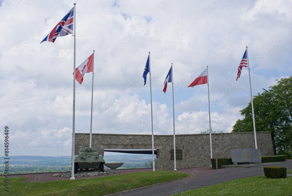 Mont-Ormel, France - May 7, 2024: This memorial is situated on hill 262 ...