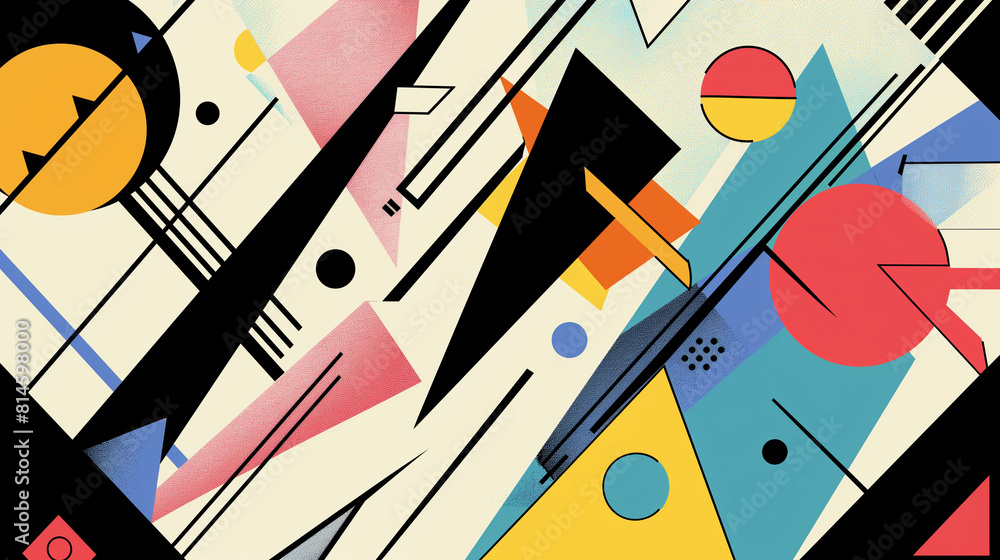 Composición artística con figuras geométricas con texturas y colores ...