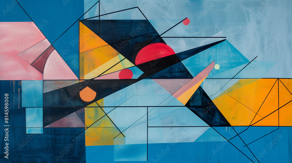 Composición artística con figuras geométricas con texturas y colores ...