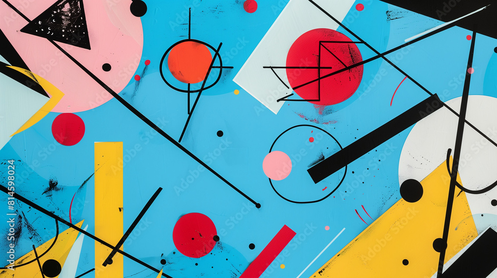 Composición artística con figuras geométricas con texturas y colores ...