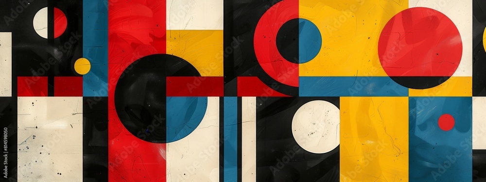 Patterns with basic geometric shapes and primary colors. Stock ...