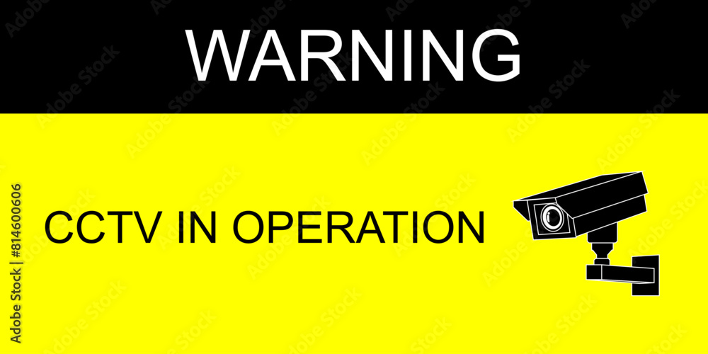 CCTV icon. CCTV in operation sign. CCTV in operation warning sign. CCTV ...
