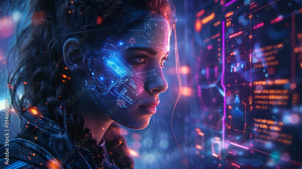 A video game interface with intricate graphics, displaying a character ...