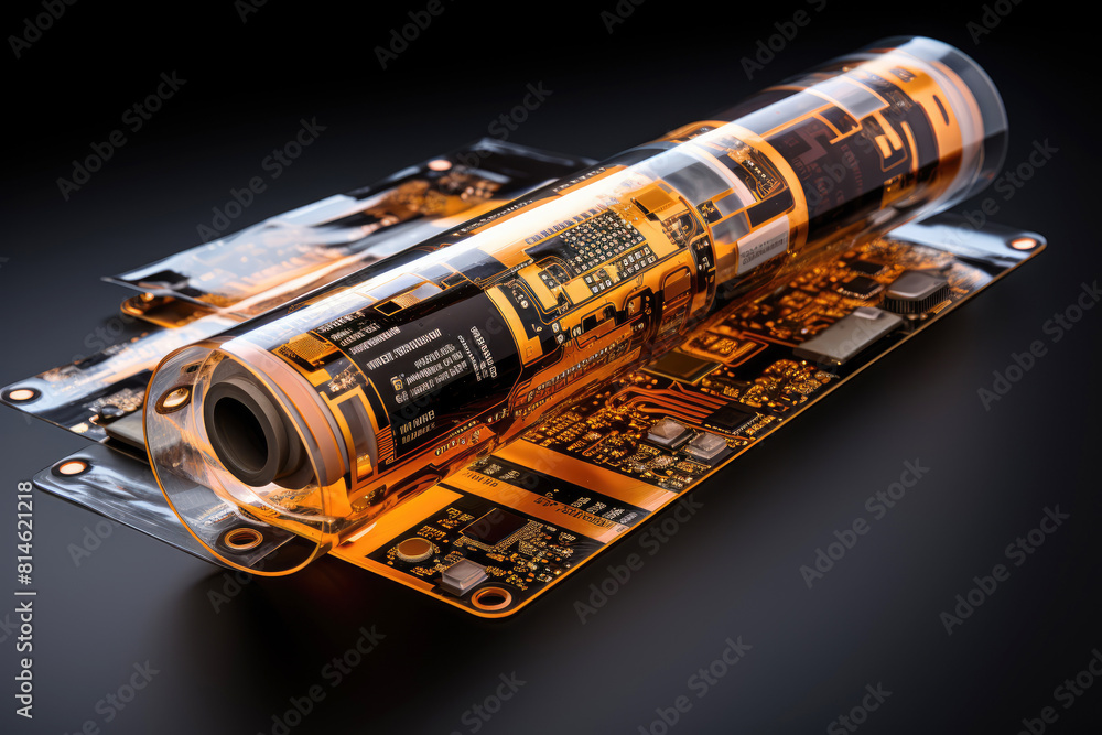 generated illustration flexible bending circuit board high technology ...