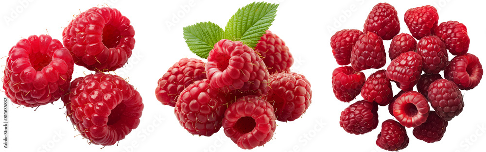 Raspberry collection isolated on a transparent background Stock Photo ...