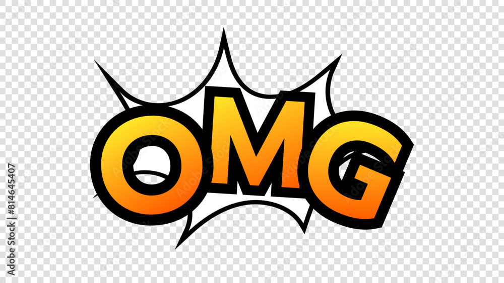 OMG word pop art vector illustration, isolated on a transparent ...