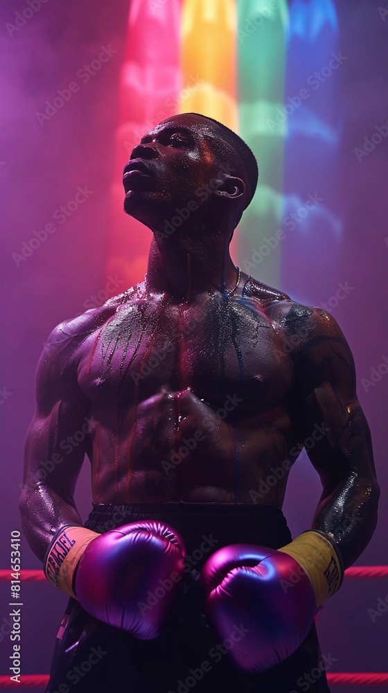 Write a scene where a boxer, down on points in the final round, finds ...