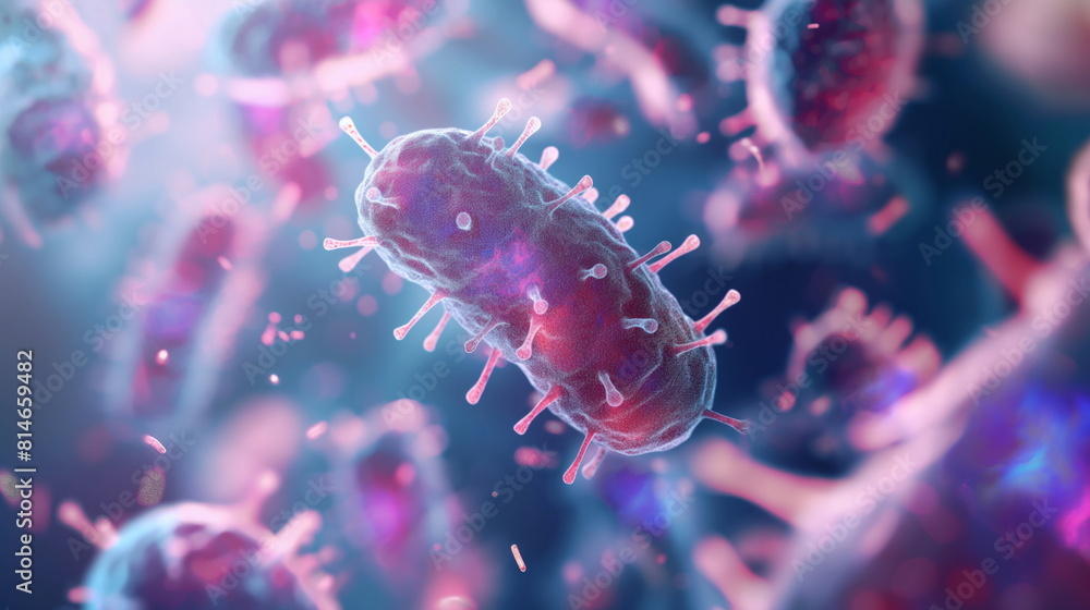 Bacteria inside body, virus of medical microbiology. Macro photographs ...